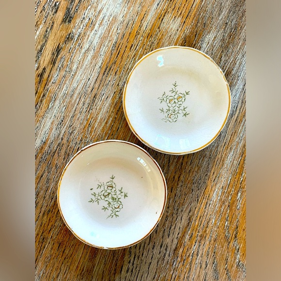 Vintage | Accents | Vintage Floral Print Stoneware Butter Pat Dishes ...